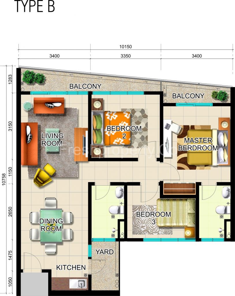 One 49 Residences @ Johor Bahru - 3Bed 2bath - FreshProperty.Co